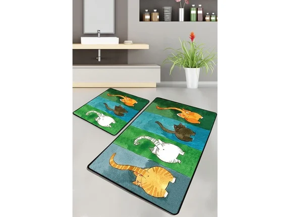 Lessentiel Maison Prostirka za kupatilo set 2 komada Gatto Carino