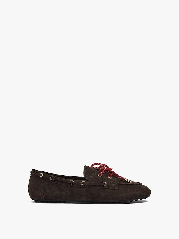 LEATHER MOCCASINS WITH DOUBLE LACE