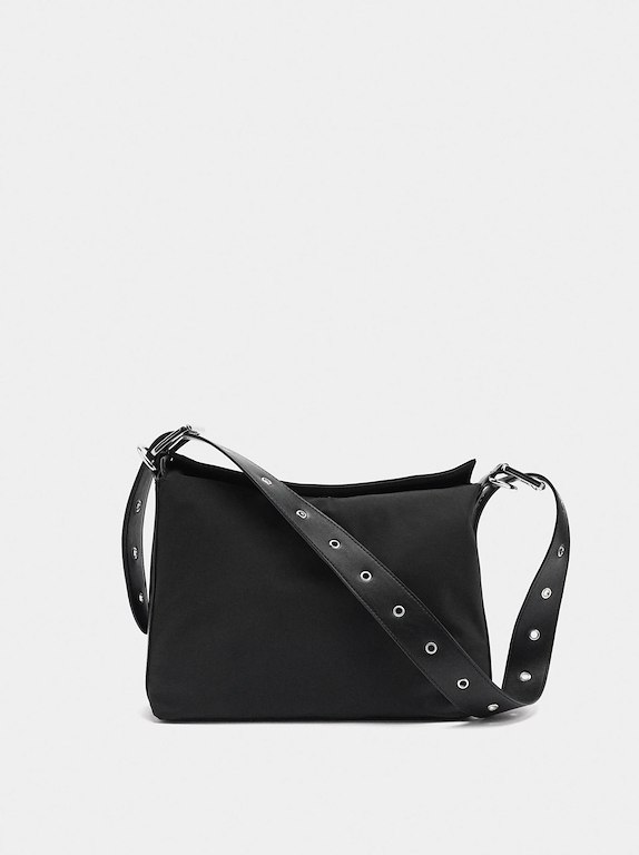 PLAIN NYLON SHOULDER BAG