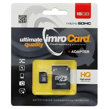 IMRO MICROSDHC MEMORY CARD WITH SD ADAPTER - 16GB