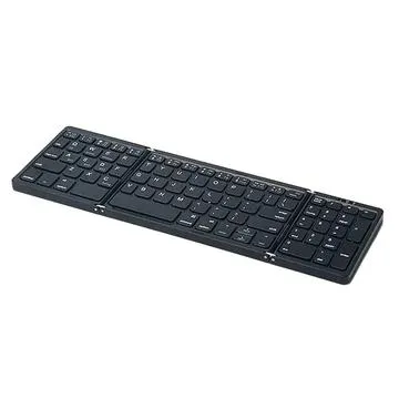 B089 FOLDABLE WIRELESS KEYBOARD WITH TOUCHPAD - 81 KEYS - BLACK