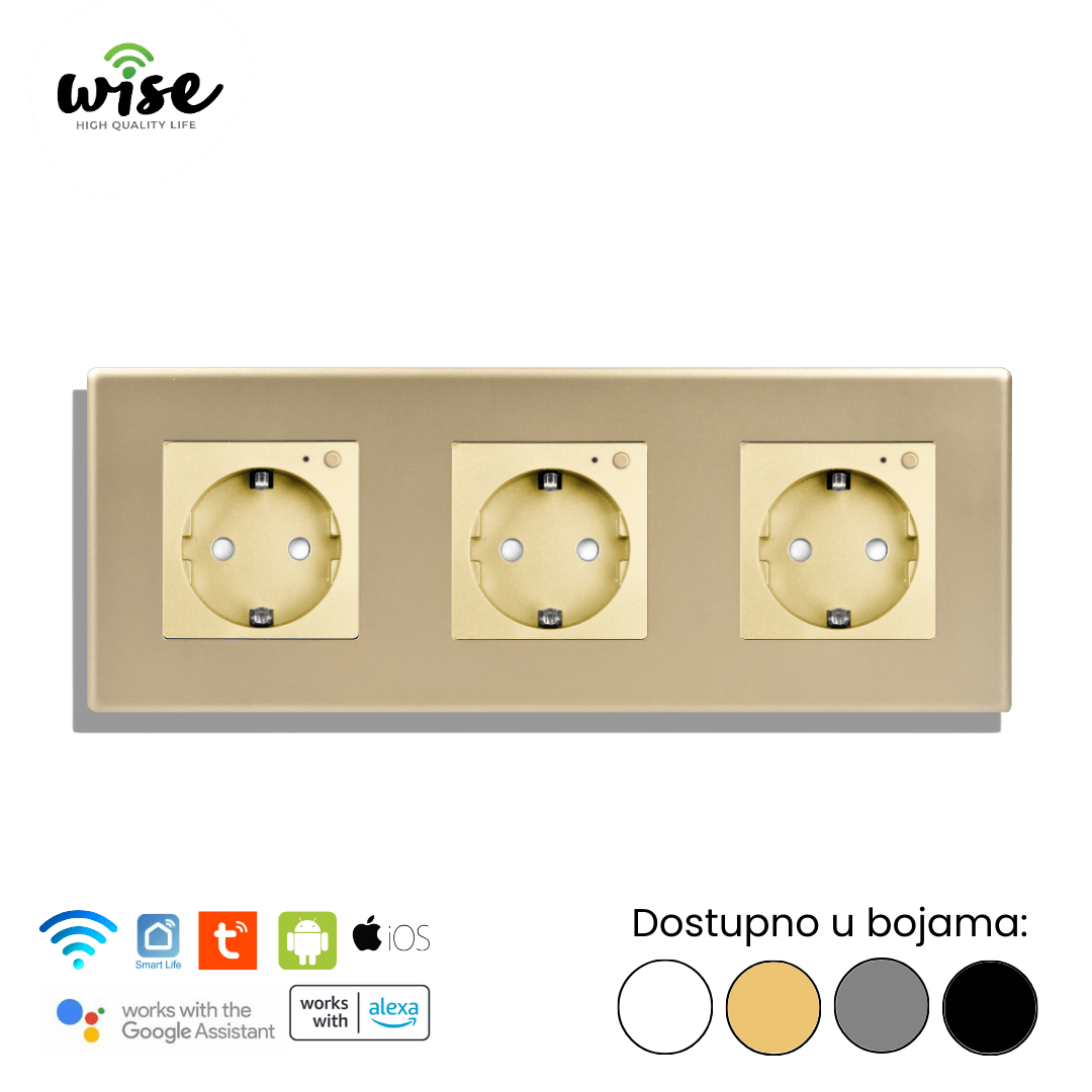 Wise trostruka pametna utičnica
16A – PVC panel