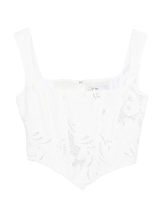 GIUSEPPE DI MORABITO BUSTIER TOP OFF WHITE