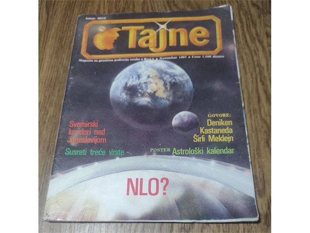 Casopis Tajne ➡️br.4 ➡️1987g ➡️ nlo ➡️ astro kalendar