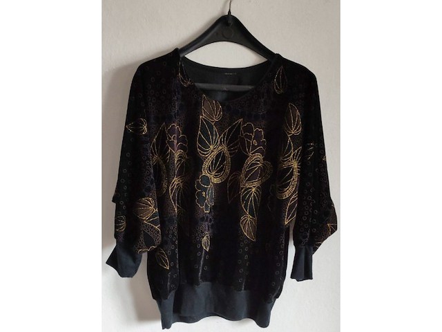 Glamurozna Black &; Gold plišana bluza (S/M)