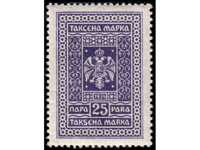 TAKSENA MARKA 25 PARA 1934
