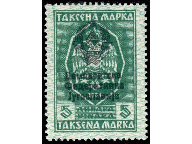 TAKSENA MARKA DFJ 5 D. 1945 CRNI PRETISAK
