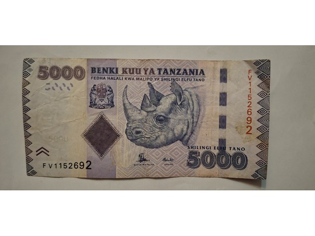 5000 šilinga TANZANIJA