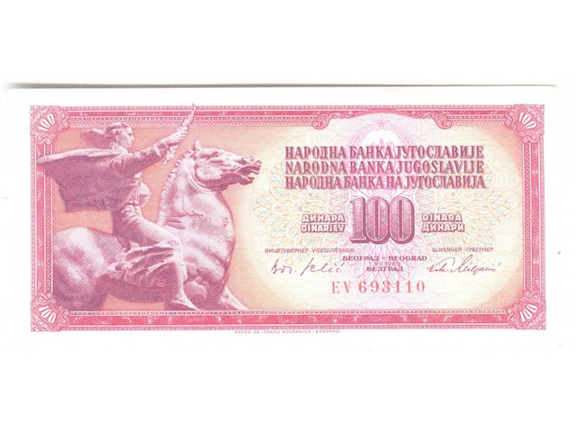 100 DINARA 1965 aUNC barok