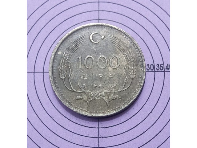 Turska 1000 lira 1991g km997