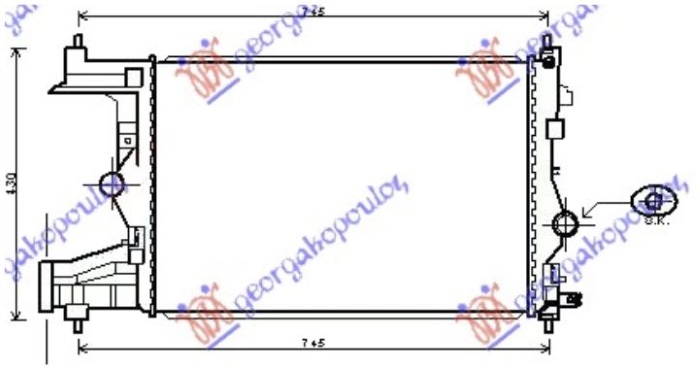 HLADNJAK MOTORA 1.3/1.7 DIZEL (58×39.5) (KOYO) OPEL ASTRA J 5D/S.W. (2013-2016) (OEM: 1300301, 13267655)