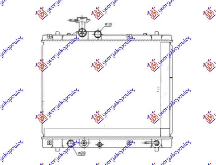 HLADNJAK MOTORA 1.2 BENZIN / 1.3 DDiS DIZEL (AUTO) (400x530x16) (MADJARSKA) (KOYO) SUZUKI SWIFT H/B (2011-2014) (OEM: 1770069L10, 1770069L11, 1770069L30)