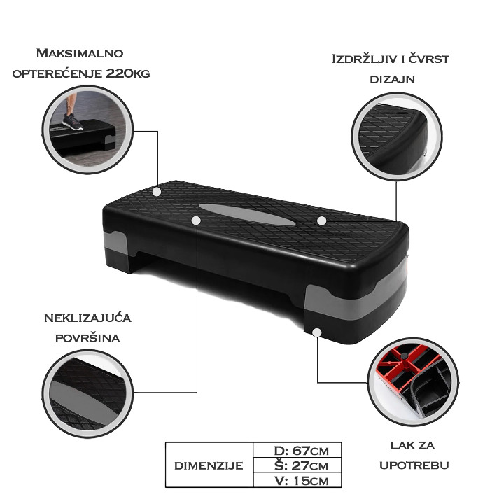 STEPER ZA AEROBIK – KLUPA ZA STEP AEROBIK