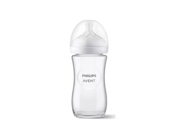 Philips Avent Staklena flašica za bebe Natural response 240ml sa cuclom 1m+ SCY933/01