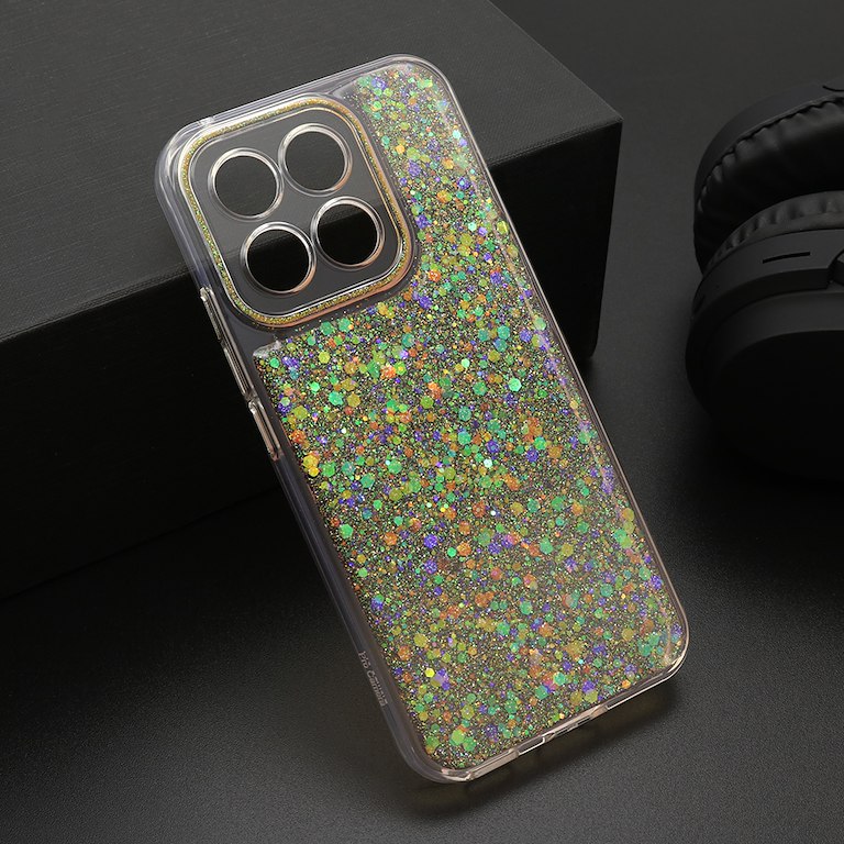 Zastitna maska (futrola) CRYSTAL GLOW - Huawei Honor X8c narandzasta (MS)