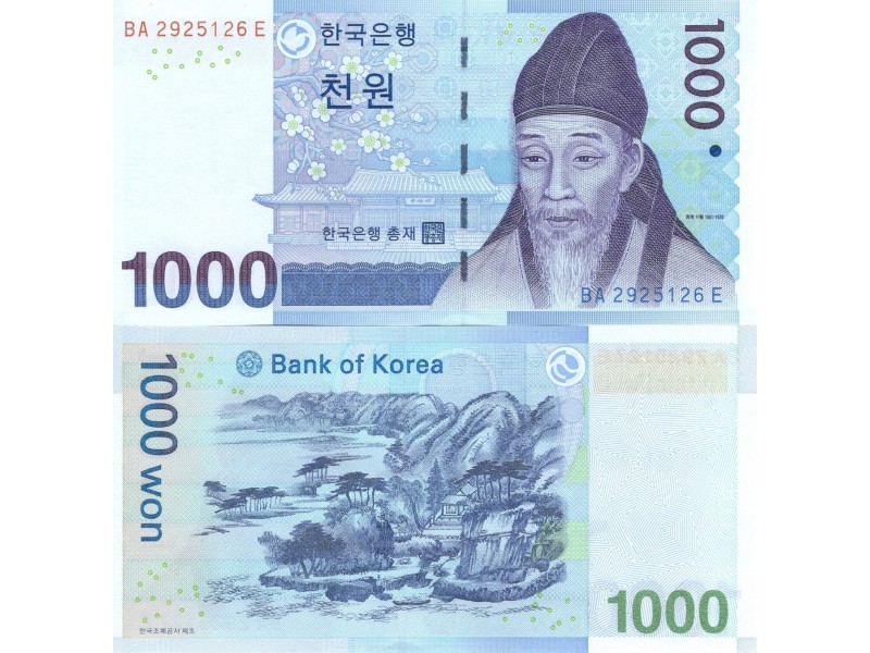 SOUTH KOREA Južna Korea 1000 Won 2007 UNC, P-54
