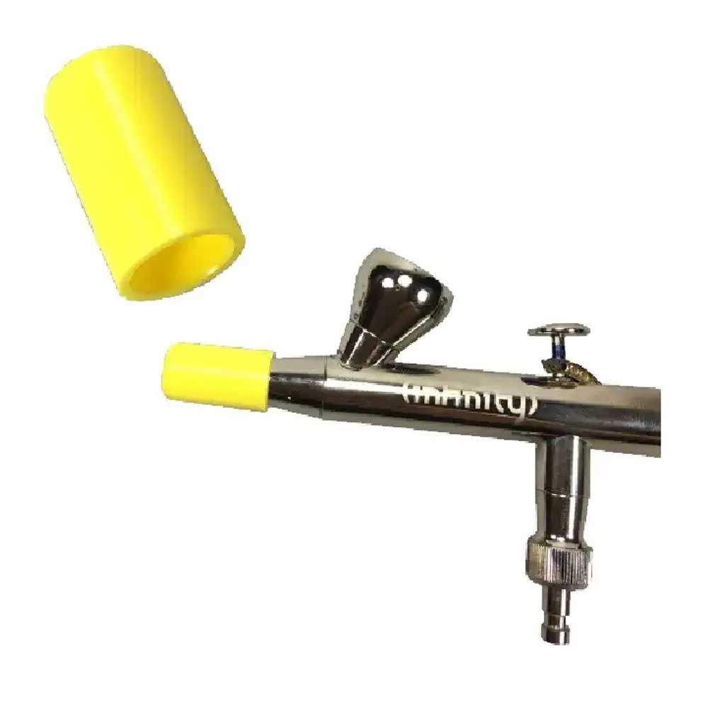 plastic cap for cleaning or color mixing by bubble, yellow