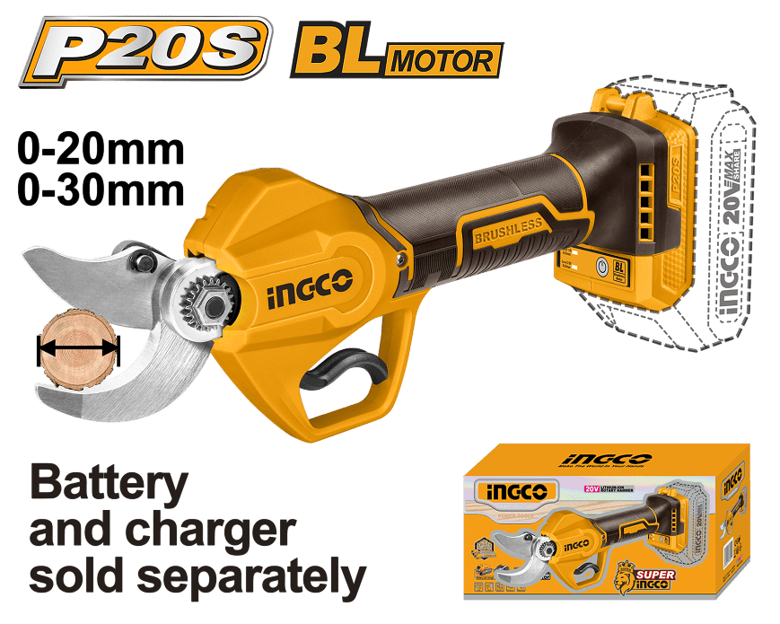 Ingco CSSLI20308 Akumulatorske makaze za orezivanje 0-30mm, solo