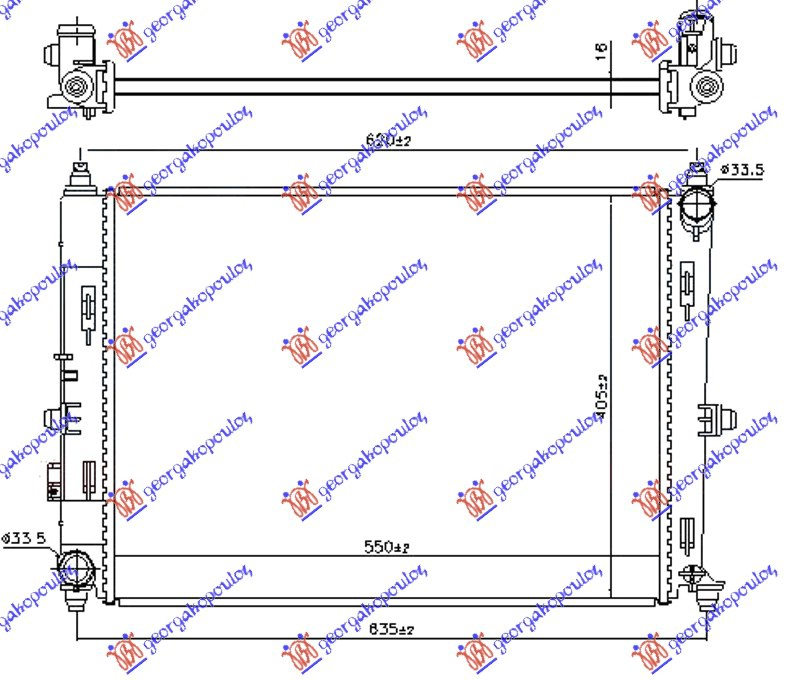 HLADNJAK MOTORA 1.5/2.0 BENZIN (MAN) (550x400x16) MAZDA MIATA MX5 (2015-) (OEM: P51N15200)