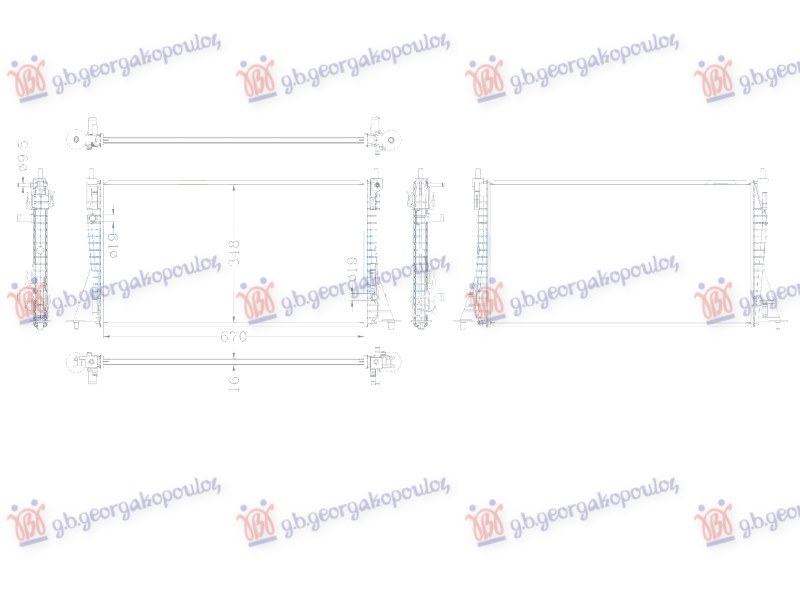 HLADNJAK MOTORA ELEK. (670×348) FORD MUSTANG MACH e (2021-) (OEM: 2483153, LJ938D048AE, LJ9Z8005A)