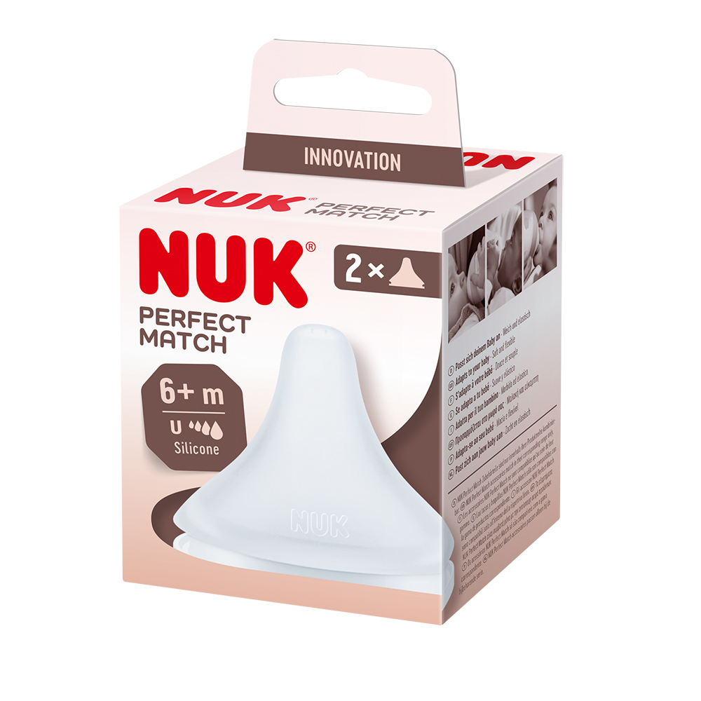 Nuk cucla Perfect Match silikon, 6+ meseci, otvor Y, 2 kom