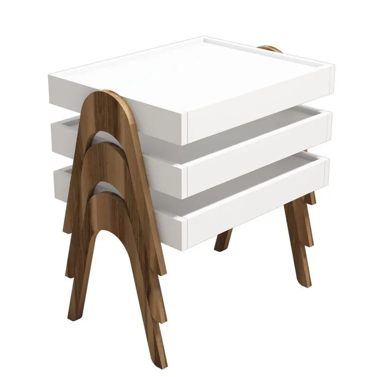 ASIR GROUP Roma Walnut White Set 3 stola