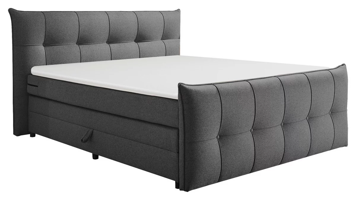 BOXSPRING KREVET 180/200 cm antracit