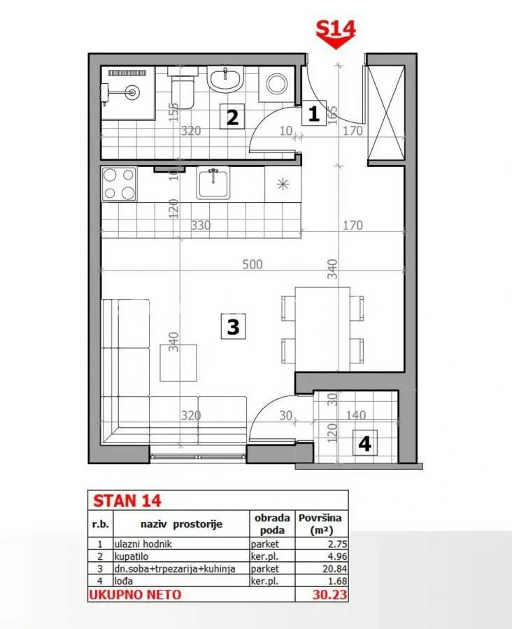Prodaja, garsonjera, 30m², Petrovaradin, Novi Sad