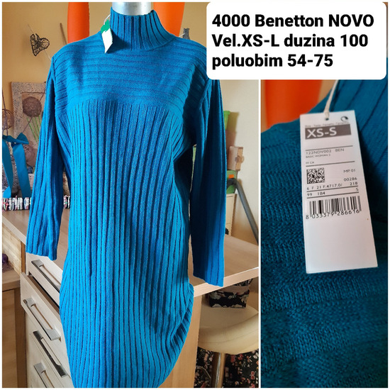 Benetton pletena haljina/džemper NOVO