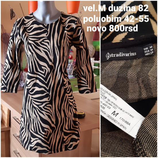 Stradivarius haljina sa animal (zebra) printom