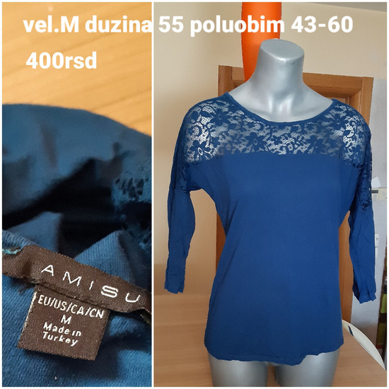 AMISU ženska bluza, teget plava.