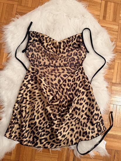 Slip saten leopard print haljinica