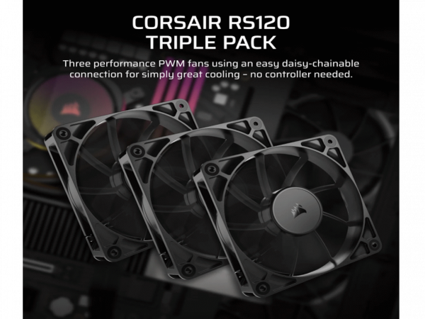 Ventilator CORSAIR RS120120mmtriple packcrna' ( 'CO-9050189-WW' )