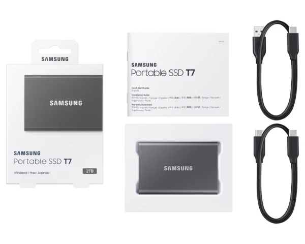 SAMSUNG Portable T7 2TB sivi eksterni SSD MU-PC2T0T