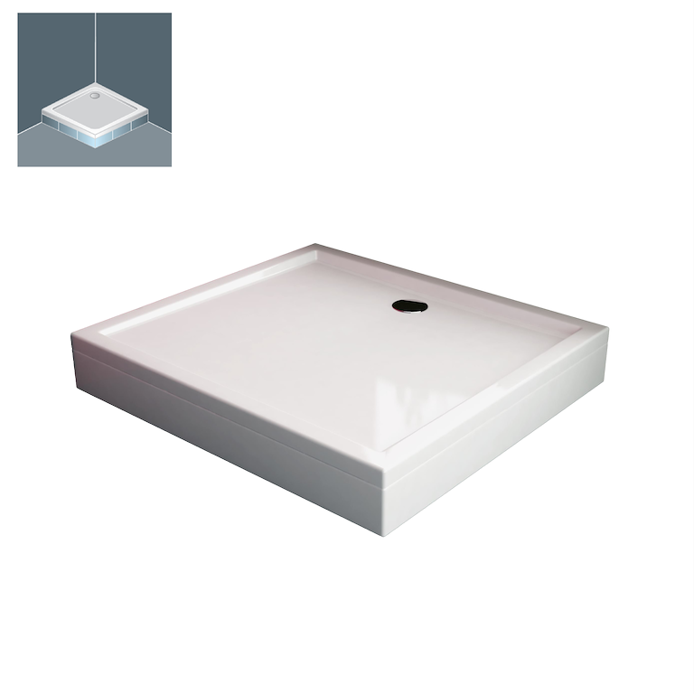 Tuš kada Kolpa San Flamenco White 100x100x4 četvrtasta ugradna