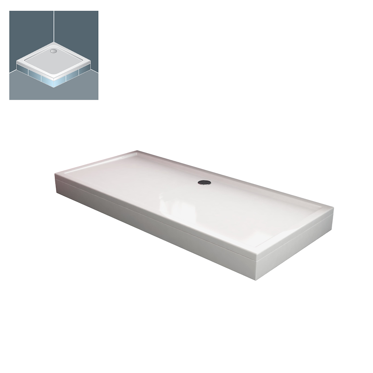 Tuš kada Kolpa San Flamenco White 80x140x4 četvrtasta ugradna od sanitarnog akrila