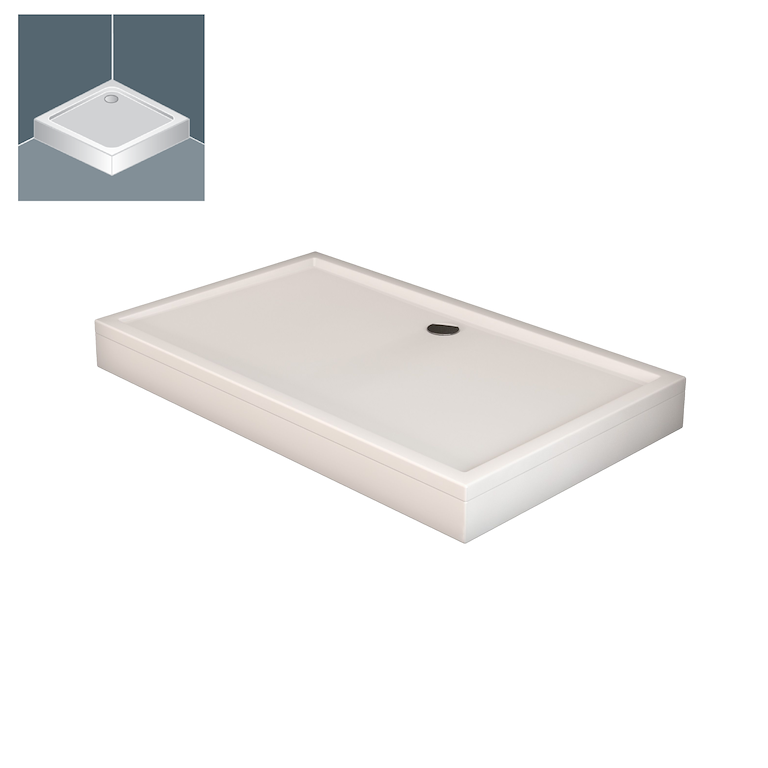 Tuš kada Kolpa San Flamenco White 90x130x15.5 četvrtasta sa oblogom i postoljem
