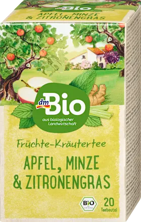 dmBio
Mešavina biljnog čaja sa jabukom, nanom i limunovom travom, 40 g