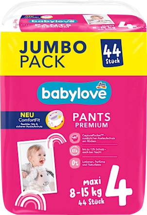 babylove
Premium pelene gaćice maxi vel. 4 (8–15 kg), 44 kom