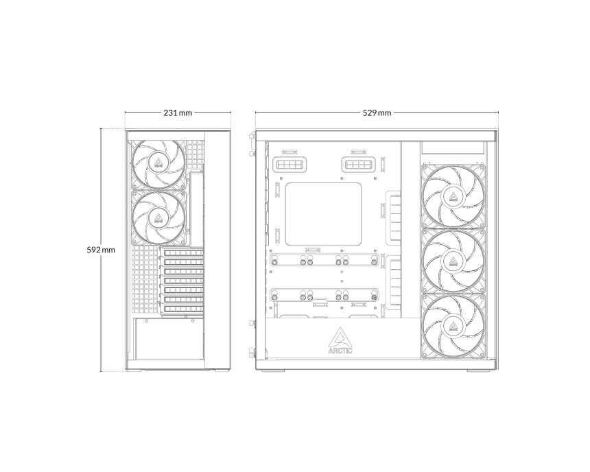 Arctic Xtender VG gaming kućište belo ACPCC00017A
