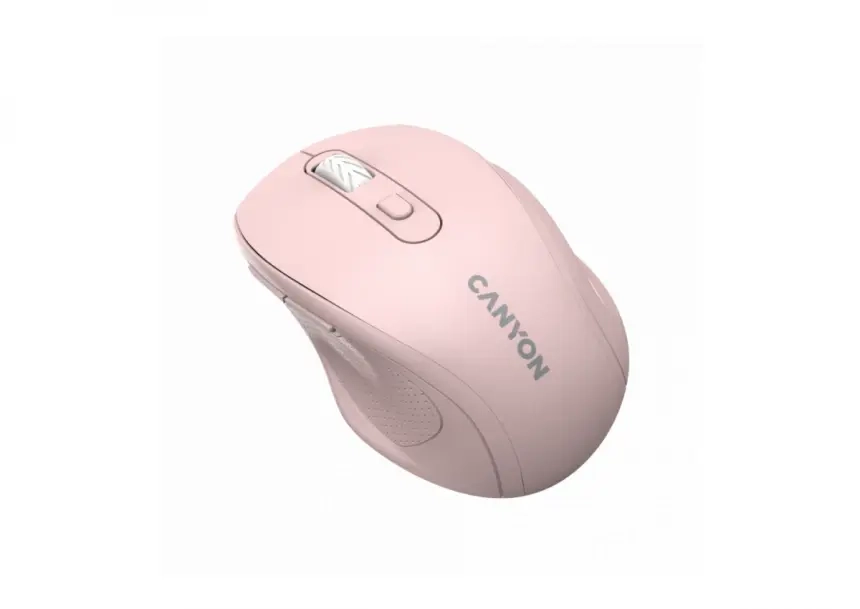 Canyon 6 buttons wireless 2.4Ghz mouse, MX8650A Sensor, DPI up to 1600,Injection case, 3 M life times left and right switches, 2xAAA battery, ABS material. Size: 105x71x40mm, Weight: 59g, Pink