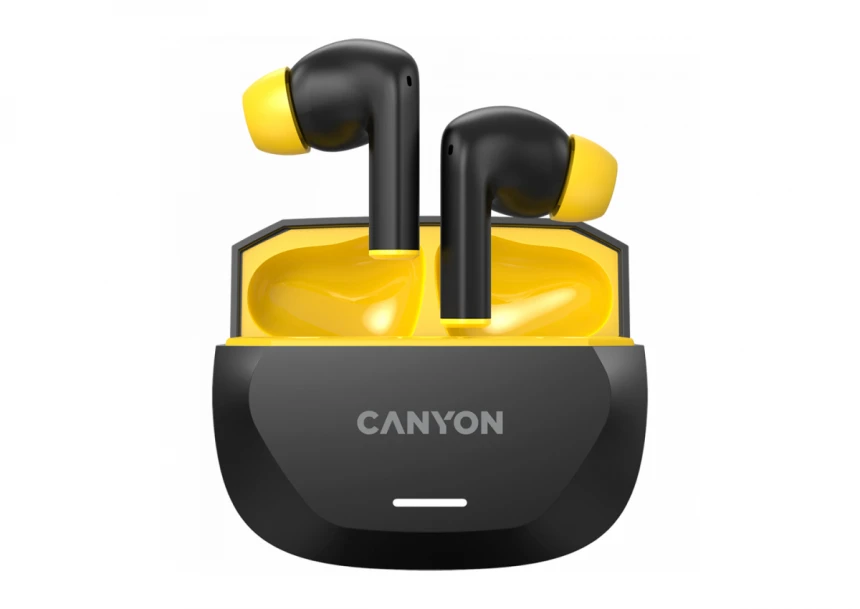 CANYON headset HEXAGON 7 TWS ANC+ENC Wireless Charge Black Yellow