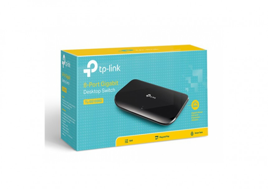 Switch TP-LINK TL-SG1008D Gigabit/8x RJ45/10/100/1000Mbps/plasticno kuciste