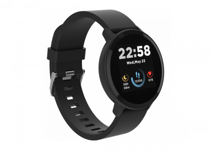 CANYON Lollypop SW-63, Smart watch, 1.3inches IPS full touch screen, Round watch, IP68 waterproof, multi-sport mode, BT5.0, compatibility with iOS and android, black, Host: 25.2*42.5*10.7mm, Strap...