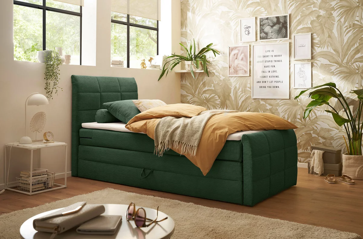 BOXSPRING KREVET 120/200 cm maslinasto zelena