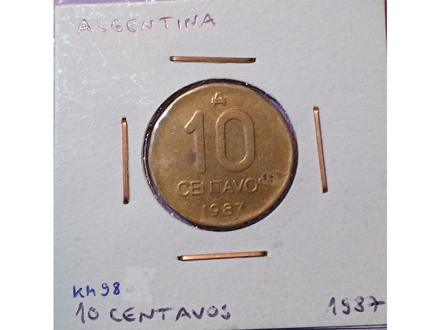 Argentina 10 centavos 1987g km 98
