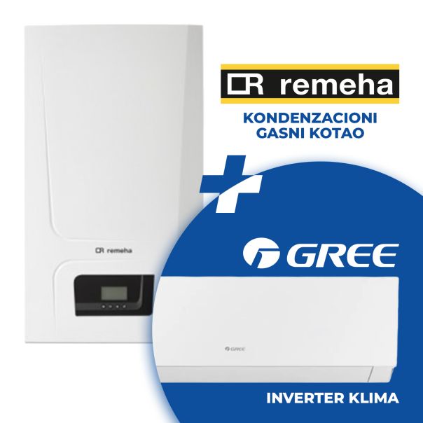 REMAHA Gasni kotao AVANTA ACE + GREE Klima Clivia 12K