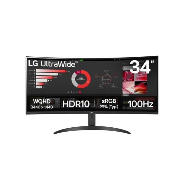 LG Monitor 34WR50QK-B.AEU 34"/VA,21:9,zakrivljen/3440x1440/100Hz/5ms