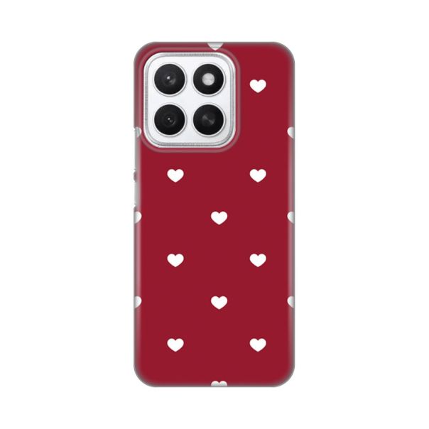 Maska za Honor X8c Burgundy Hearts Silikonska Print Skin