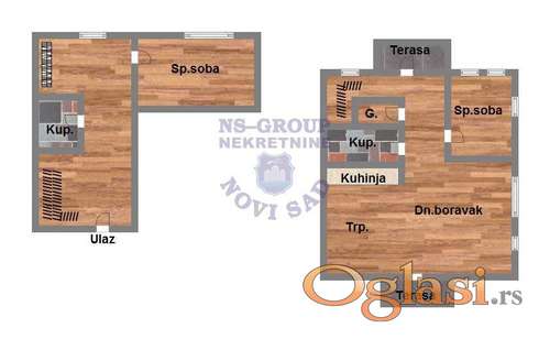 Trosoban stan u izgradnji u Futogu 93m2